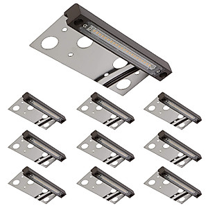 GKOLED 10-Pack UL Listed Hardscape Lighting, Paver Wall Lights, 6.8 Inches LED Step Lights, 4W 2700K Retaining Wall Light, Solid Powder Coated Die-cast Aluminum Housing, Low Voltage 12V AC/DC