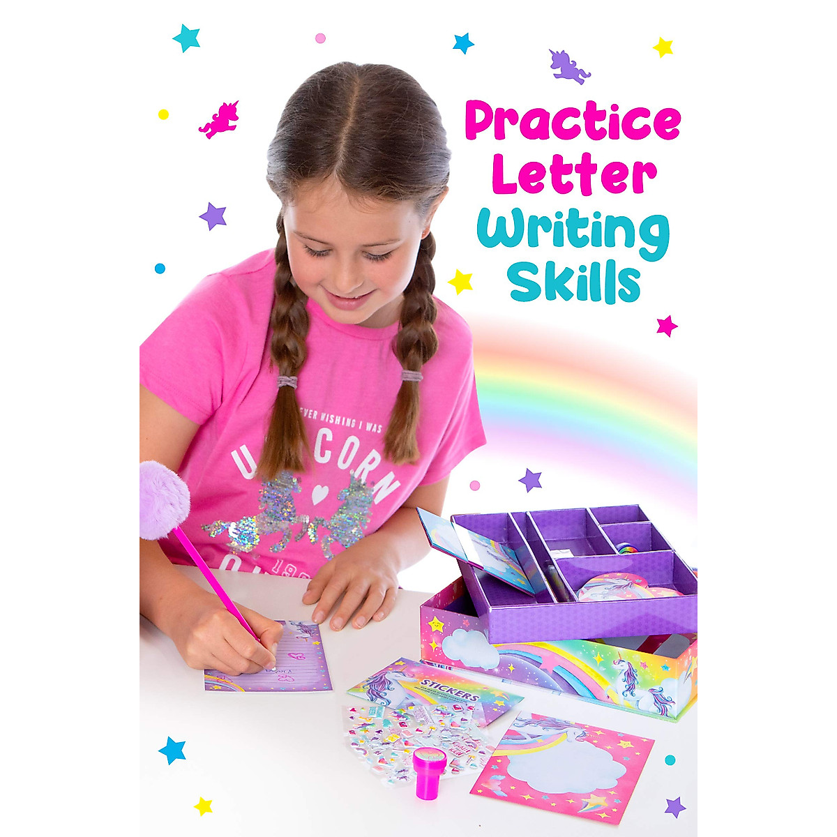 Original Stationery Unicorn Letter Writing Set, 45-Piece Stationery Set for Girls, Fun Unicorn Gifts for Girls Age 10-12 & Magical Gift Idea for Kids