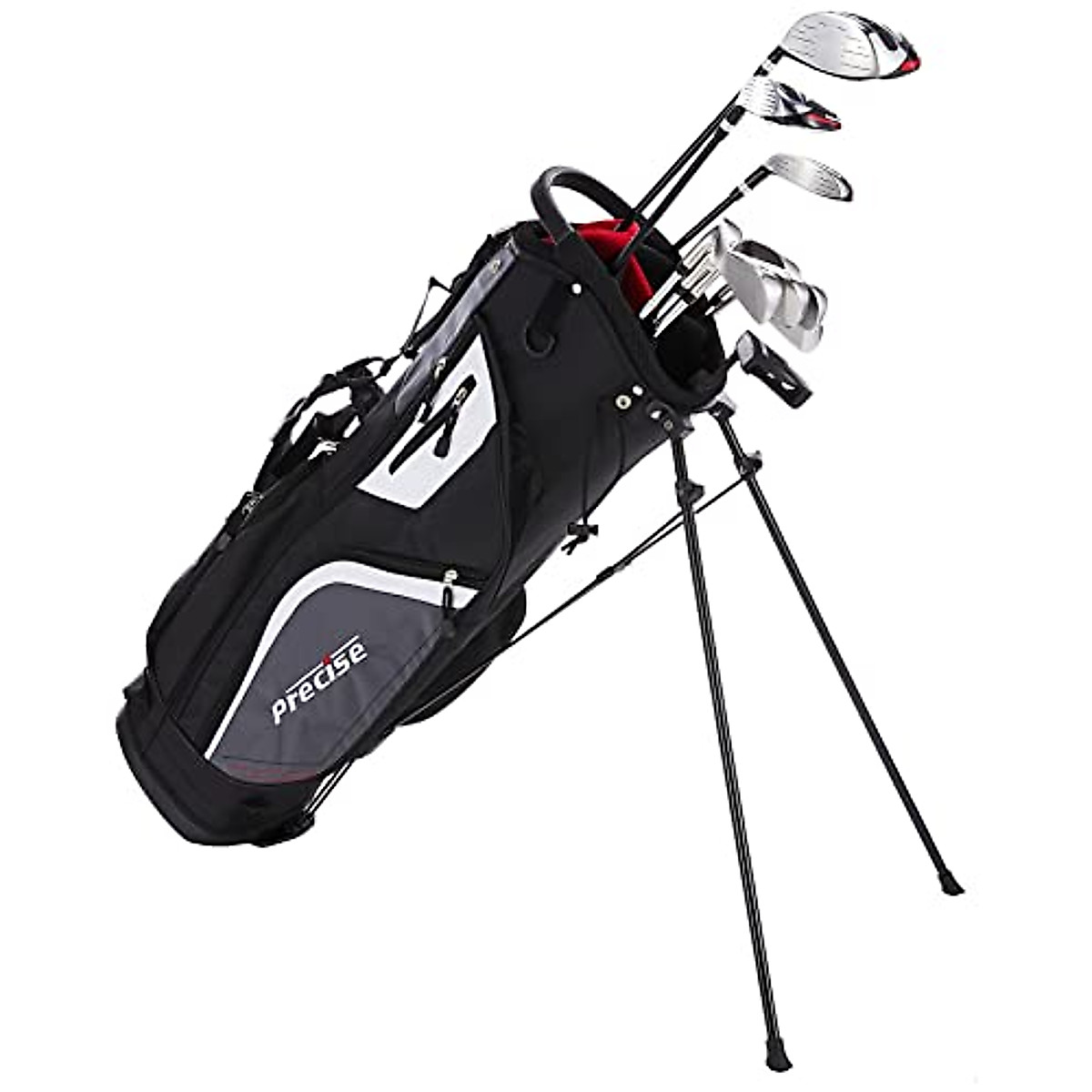 Top Line Men's Right Handed M5 Golf Club Set for Tall Men ( Height 6'1" - 6'4"), Includes Driver, Wood, Hybrid, 5, 6, 7, 8, 9, PW Stainless Irons with True Temper Shafts, Putter, Stand Bag & 3 HCs