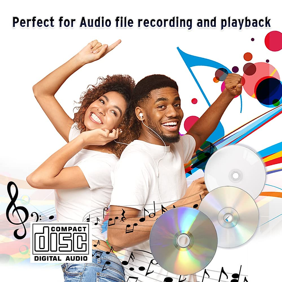 PlexDisc 52x Digital Audio Music CD-R Disc 80min 700MB Shiny Silver - 100 PK Cake Box (FFP), 100 Discs