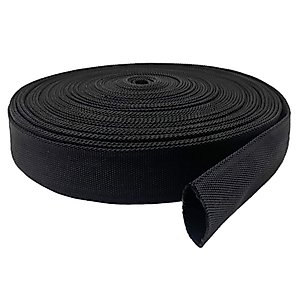 Nylon Protective Hose Sleeve Sheath Cable Cover Welding Tig Torch Hydraulic Hose, 1" ID, 25 Feet Length, Black