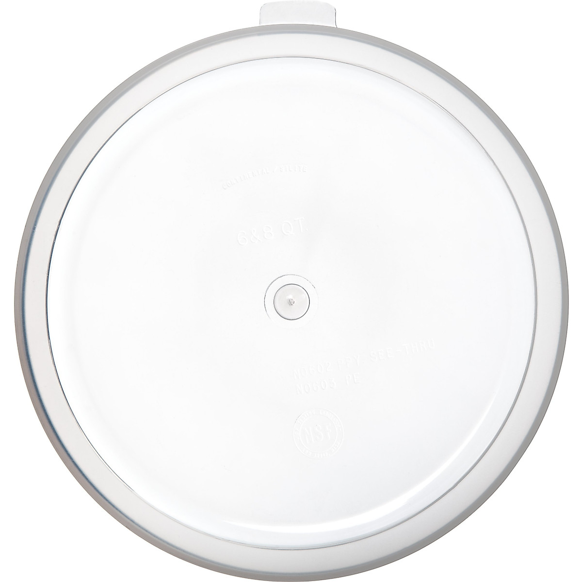 Carlisle FoodService Products Bain Marie Food Storage Container Lid for Kitchens, Restaurants, Catering, Plastic, 6-8 Quarts, Clear, (Pack of 12)