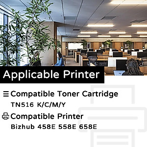 RIOMAN TN516 Toner Cartridge Compatible Replacement for Konica Minolta TN516 to Use with Bizhub 458E 558E 658E Toner Printer 2Black