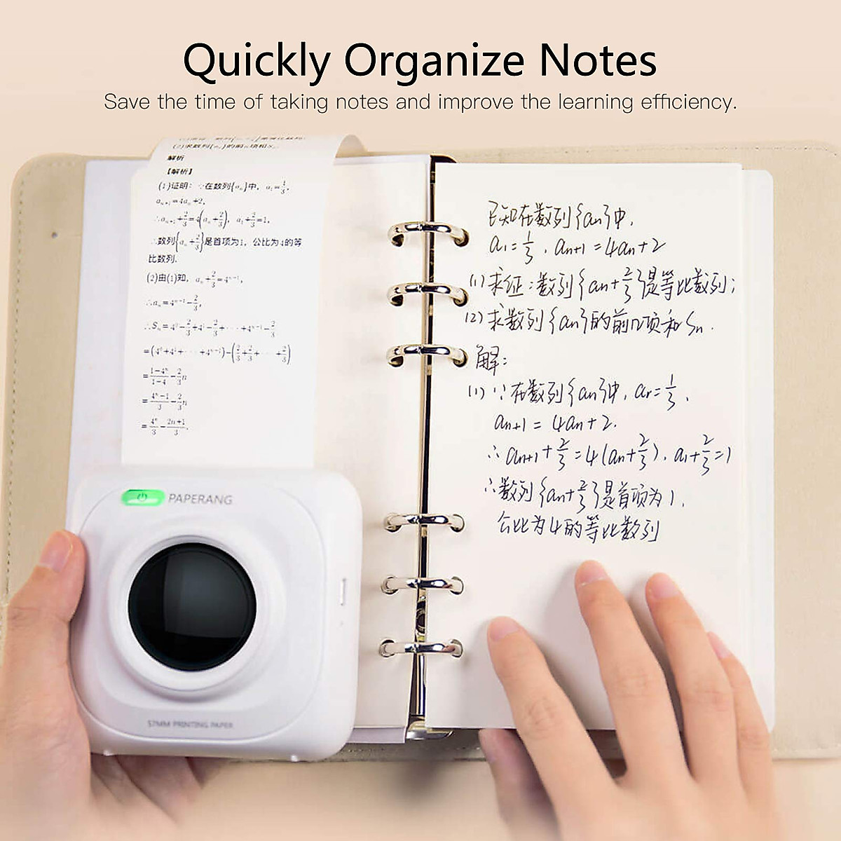 PAPERANG P1 Mini Pocket Printer BT Wireless Thermal Printer Portable Mobile Printer 200dpi for Photo Picture Receipt Memo Note Label Sticker Compatible with Android iOS Windows Mac