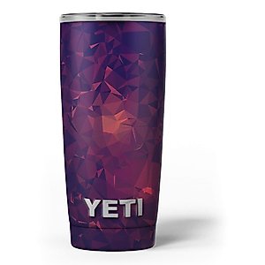 Design Skinz Red and Purple Geometric Triangles - Skin Decal Vinyl Wrap Kit Compatible with The Yeti Rambler Cooler Tumbler Cups