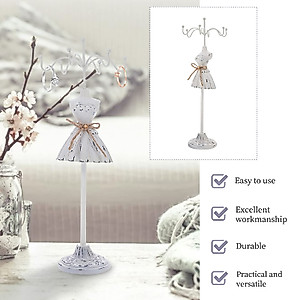 NUOBESTY Mannequin Jewelry Stand Makeup Containers Necklace Display Stand Desktop Jewelry Rack Necklace Display Rack Choker Necklaces for Princess Doll Earring Hoop Miss Resin Unique