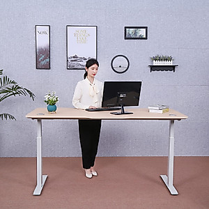 ApexDesk Elite Pro Series 60" Electric Height Adjustable Stand up Desk, Sit Stand Home Office Desk, Computer Desk - Curved Oak