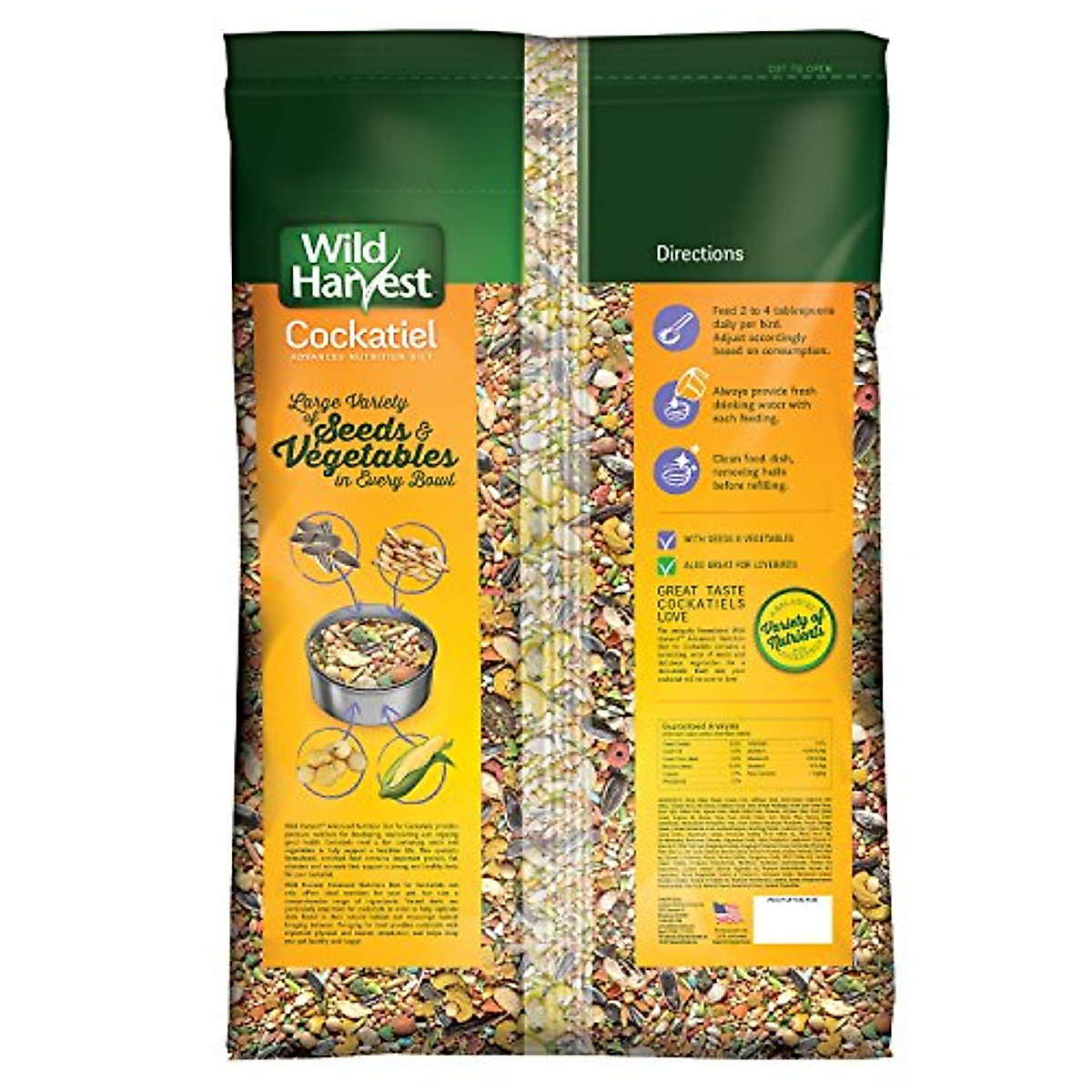 Wild Harvest Cockatiel Advanced Nutrition Diet, 8 Pound