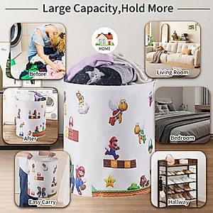 Super Basket,Nursery Bedroom Decor,Baby Laundry Large Hamper Foldable With Waterproof Pe Coating,Brothers Dirty Clothes Basket for Kids,Boys and Girls Birthday Gifts,Bathroom Set,Toy Bin (white)