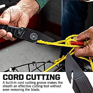 SOG Ace Field Fixed Blade Knife- Full Tang 3.8 Inch Clip Point Blade Survival Knife w/ Cord Cutting Sheath and Easy-Grip Handle (ACE1001-CP), Black