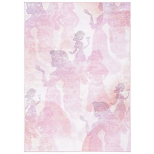 SAFAVIEH Disney Princess Collection Machine Washable Slip Resistant 3' 3" x 5' 3" Pink/Purple Assurance Kids Bedroom Nursery Playroom Area Rug