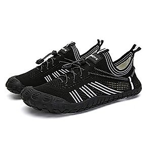Womens and Mens Water Shoes Barefoot Quick-Dry Beach Pool Shoes Hiking Shoes for Surf Swim Water Sport Black