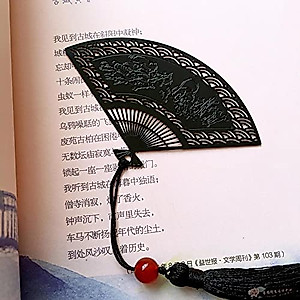 Fan Bookmark with Tassel (Black)