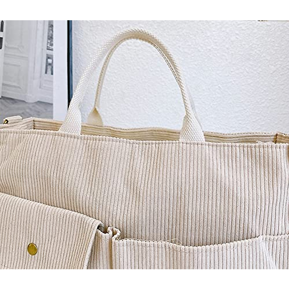 Corduroy Tote Bag for Women Casual Shoulder Handbags Large Hobo Crossbody Bag Large Travel Tote Handbag Purse Satchel Bag