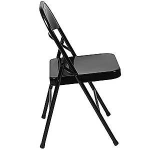 Flash Furniture 4 Pack HERCULES Series Double Braced Black Metal Folding Chair