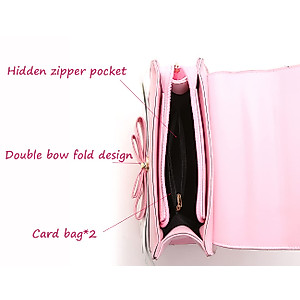 XTAPAN Women's Fashion Top Handle Cute Angel Wings Cross Body Shoulder Bags Girls Kawaii Handbag Small Lightweight Wallets Casual Purse Zipper bag For Daughter's Friend's Birthday Gifts 9.1" Dark Pink