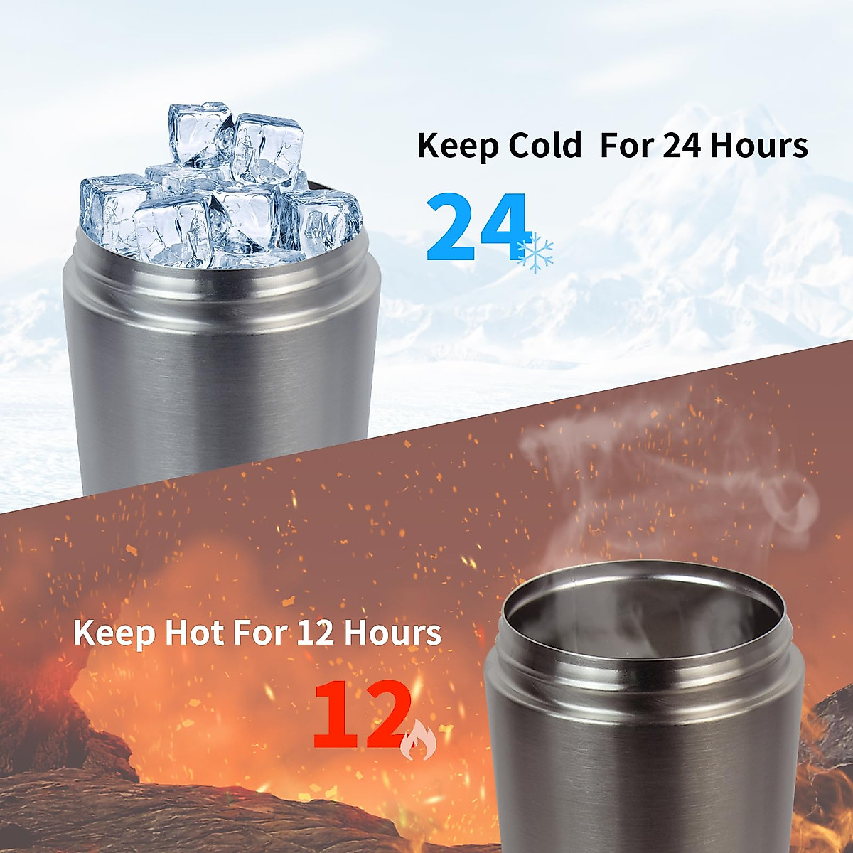 TOOFEEL Protein Shaker Bottle 20 oz - Double Walled Insulated Vacuum Shaker Cups for Protein Shakes, Keeps Cold/Hot, Metal Stainless Steel Shaker Bottle, Preworkout Gym Shaker Bottle