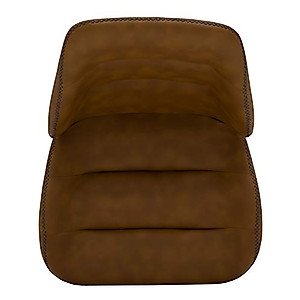 Calico Designs Devonport Swivel Armless, No Casters, Home Office Accent Chair in Black Metal 4-Star Base/Anitque Spotted Copper Faux Leather with Stitch Detail