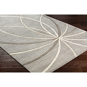 Mark&Day Wool Rugs, 8x10 Falher Modern Medium Gray Area Rug, Grey Cream Carpet for Living Room, Bedroom or Kitchen (7'6" x 9'6")