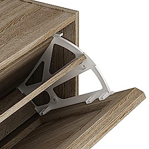 AIEGLE Shoe Storage Cabinet with 3 Flip Drawers for Entryway, Freestanding Shoe Rack Shoe Organiazer with Adjustable Shelf, Wood Color (22.4" W x 9.4" D x 42.3" H)