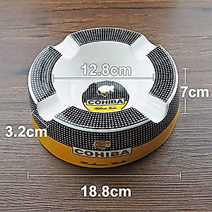 GUEVARA Cigar Ashtray Big Ashtrays for 8" Round Cigarettes Large Rest Outdoor Cigars Ashtray for Patio/Outside/Indoor Ashtray