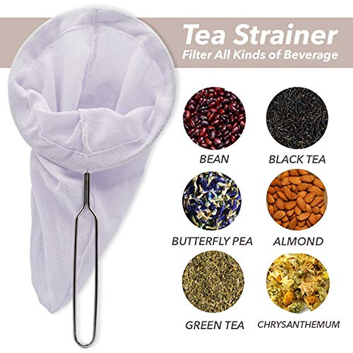 DDPREMIUM Traditional Thai Style Tea Filter Stainless Steel Size 5.5 Inches