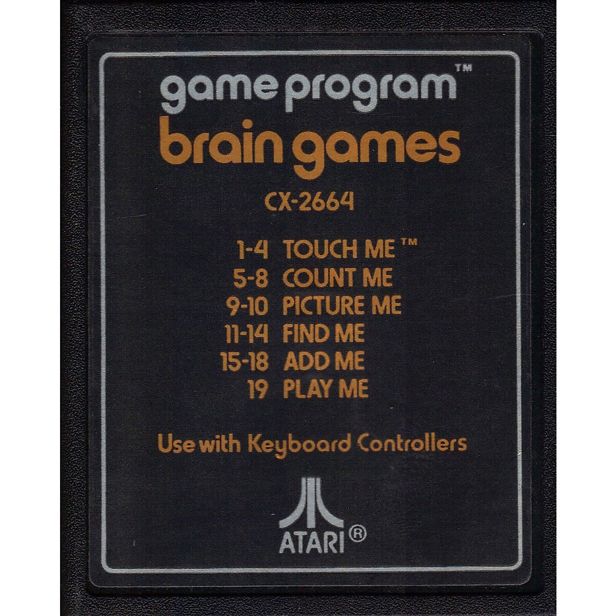 Brain Games (cx-2664) Atari Video Game - 19 Games