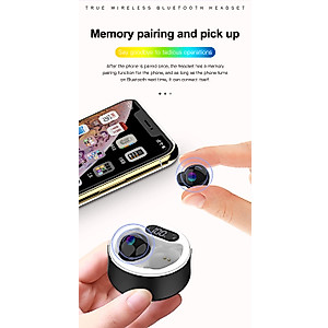 Loluka Invisible Earbuds LED Power Display Wireless Waterproof Touch Control Tiny Earbuds for Small Ears Bluetooth 5.0 Smallest for Music