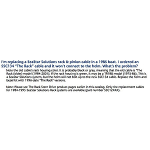 Dometic SeaStar Rack Steering Cable for Back Mount Rack Steering Kit, SSC13420, 20ft.