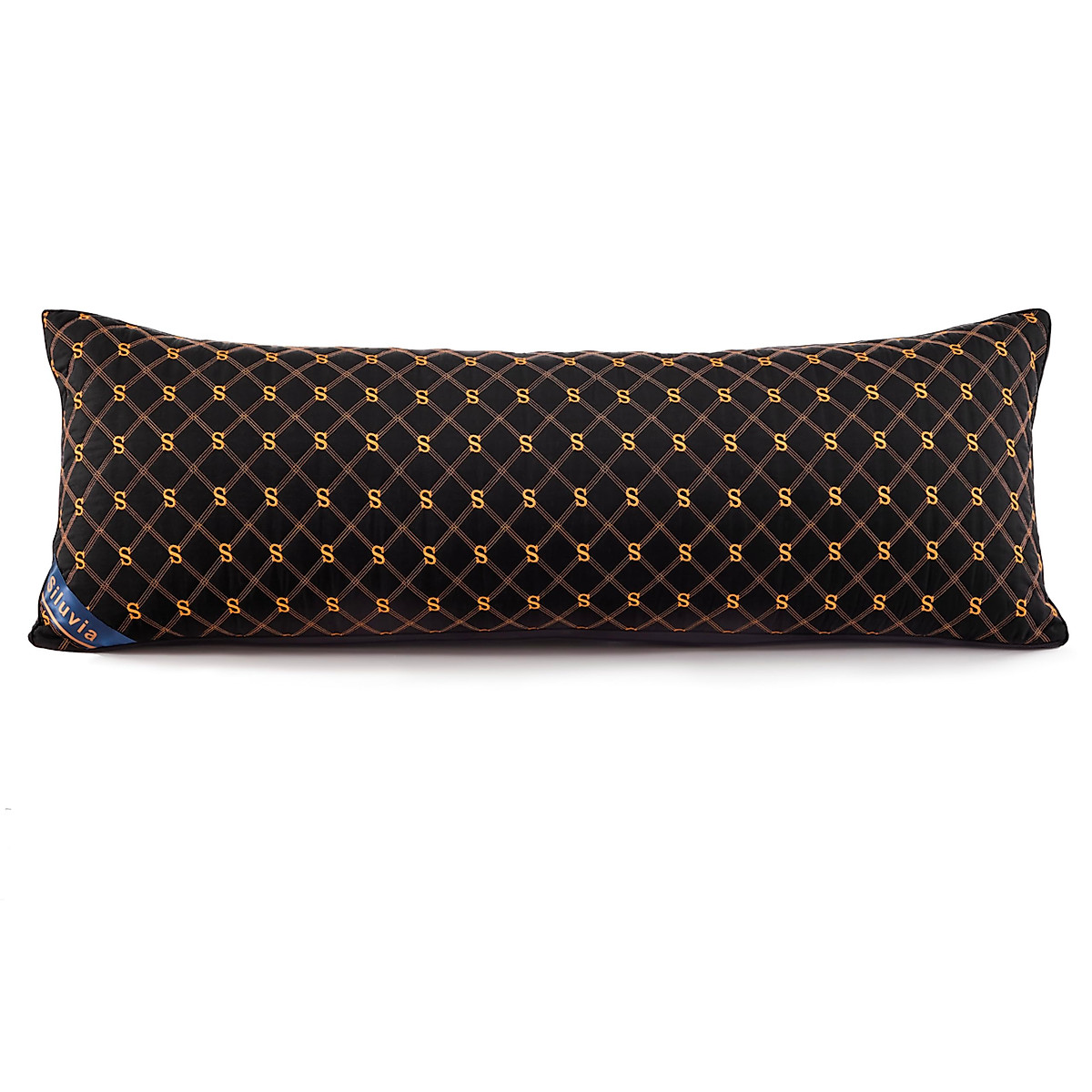 Siluvia Body Pillow for Adults-Premium Adjustable Loft Quilted Body Pillows - Hypoallergenic Fluffy Pillow - Quality Plush Pillow - Down Alternative Pillow (Gray-LightGray, 21”x54“)