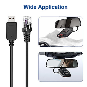QaMcbulc Radar Detector Power Cable, USB to RJ11 DC3.5 Cable,Replacement Radar Detectors Power Cable,for Escort Unide Radenso XP Beltronics Cob'r'a Whistler Radar Detector (RJ11-3.3FT)