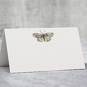 Nancy Nikko Place Cards with Watercolor Butterfly for Weddings, Showers, and Dinner Parties. Table Tent Style, Scored for Easy Folding. Available in Pkgs of 12/25 / 50 (25)