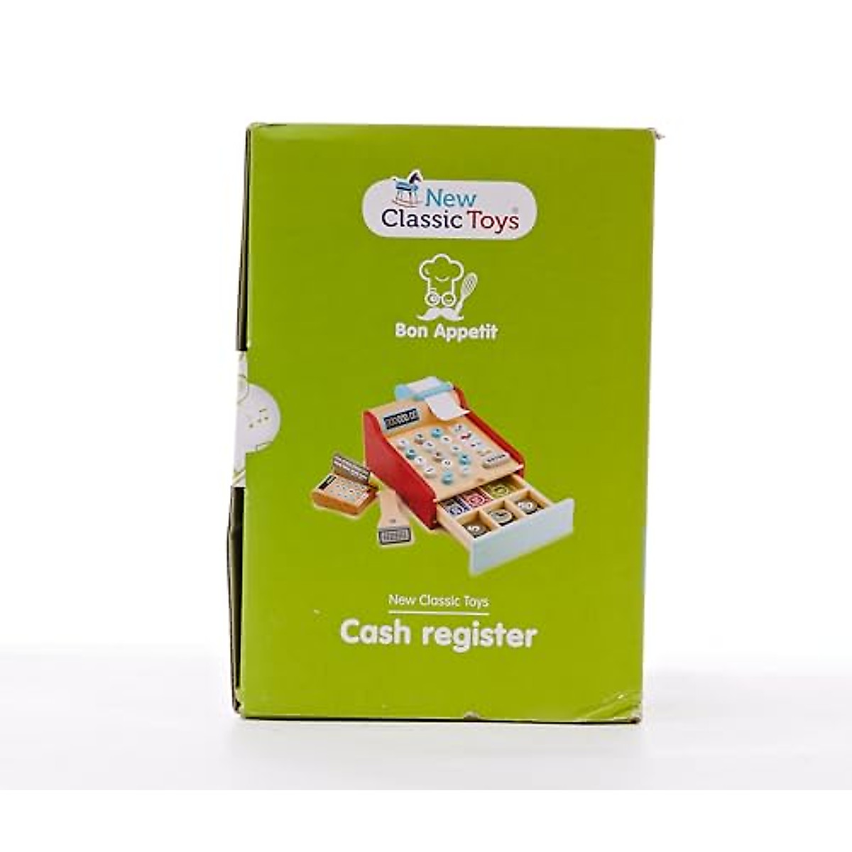 New Classic Toys Wooden Cash Register Pretend Play Toy for Kids Cooking Simulation Educational Toys and Color Perception Toy for Preschool Age Toddlers Boys Girls