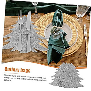 BESTOYARD 8pcs Christmas Tree Cutlery Set Cutlery Bag for Christmas Silverware Holder Bag Christmas Silverware Holder Dining Table Cutlery Bag Non-woven Fabric and Fork Desktop