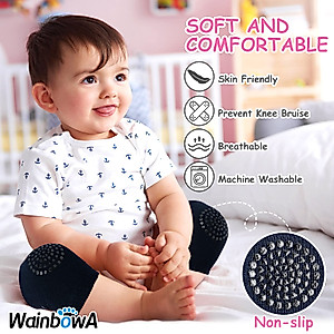 WainbowA Baby Crawling Anti Slip Knee Pads, Protect Infants & Toddlers Knees, Elbows and Legs, Unisex Baby Toddlers Kneepads, Learn to Socks Children Short Kneepads 5 Pairs, Babies Leg Warmers