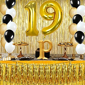 4P Gold Foil Fringe Metallic Tassel Streamers Banner Tassel Garland for Parade Floats, Bachelorette, Wedding, Birthday, Halloween, Christmas, Bridal/Baby Shower Party Decorations