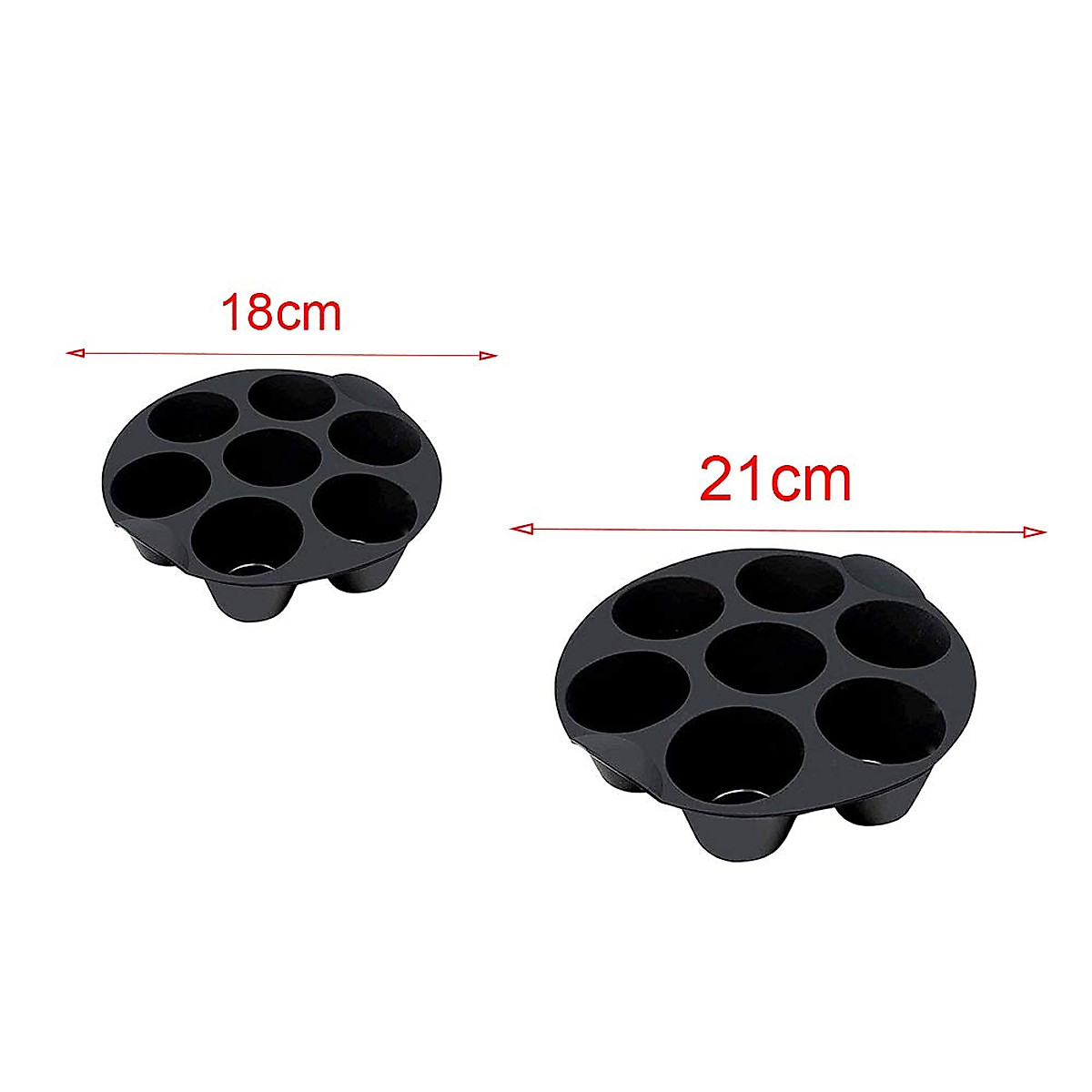 Silicone Muffin Cake Cups, 7Cup Non-Stick Muffin Cupcake Tin, Muffin Cupcake Tray Baking Mold, for 3.5-5.8 L Air Fryer Accessories, Chocolate Universal Cake Cups, 18cm/21cm