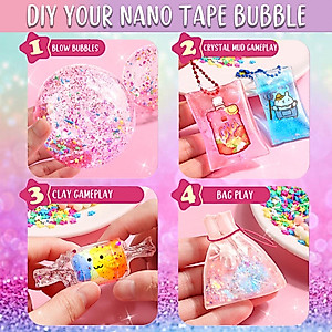Nano Tape Bubble Kit for Kids, Squishy Maker Making Kit, Nano Tape Bubbles with Box