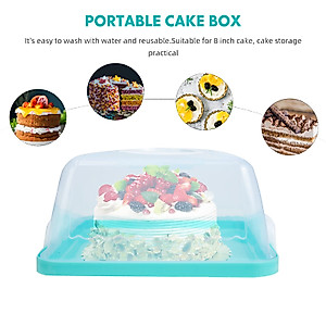 LIFKOME Cake Carrier Storage Container Portable Cake Saver with Handle Clear Square Cake Keeper for Transport Packaging Sky- blue