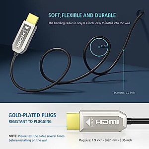 AOZISTech 8K HDMI 2.1 Fiber Optic Cable 50FT 8K@60Hz 4K@120Hz 48Gbps Dynamic HDR eARC Compatible with PS5/4, Xbox Series X, RTX 3080 3090, LG C9