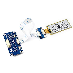 2.13inch Flexible E-Ink Display HAT for Raspberry Pi 4B/3B+/3B/2B/Zero/Zero W/WH and Jetson Nano,212X104 Pixel White Black Two Color Display Section Bendable SPI Interface Support Partial Refresh