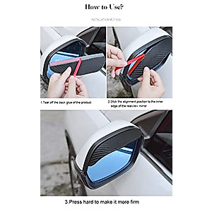 Pincuttee Mirror Rain Visor Eyebrow, Side Mirror Visor Rain Guards,Side Mirror Covers for Car Uniservial Fit 2 Pack