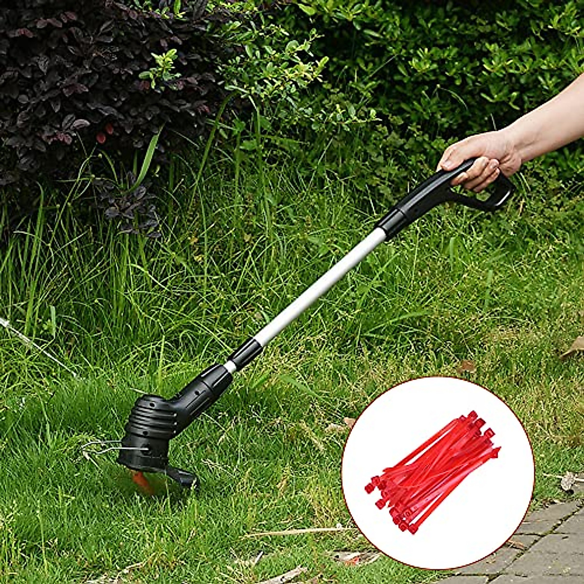 kekafu Cordless String Trimmer Weed Wacker Electric Thread Trimmer: 12V Power Grass Trimmer Lawn Edger,Electric Lawn Trimmer for Cutting Blade, Adjustable Height Weed Eater Tool for Garden and Yard