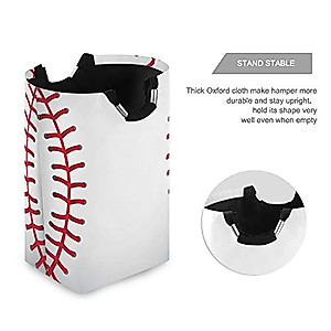 Collapsible Laundry Basket Baseball Sport Theme Laundry Hamper Large Cloth Hamper Laundry Organizer Holder with Handle