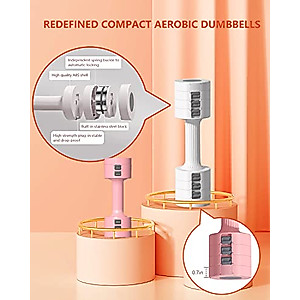 TRAKMAXI Adjustable Dumbbell Set of 2, Hand Weights Sets for Women, Fast Adjust Dumbbell Weight,6 In 1 Free Weights Barbells For Women Men Home Gym Workout Exercise Strength Training(5lbs each/10lbs Pair)