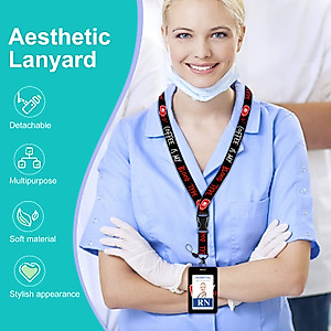 Plifal ID Badge Holder with Lanyard and Retractable Nurse Badge Reel Belt Clip, Phlebotomy Phlebotomist Nursing Medical Keychain Lanyards Clip for Women Men(Coffee is My Blood Type)