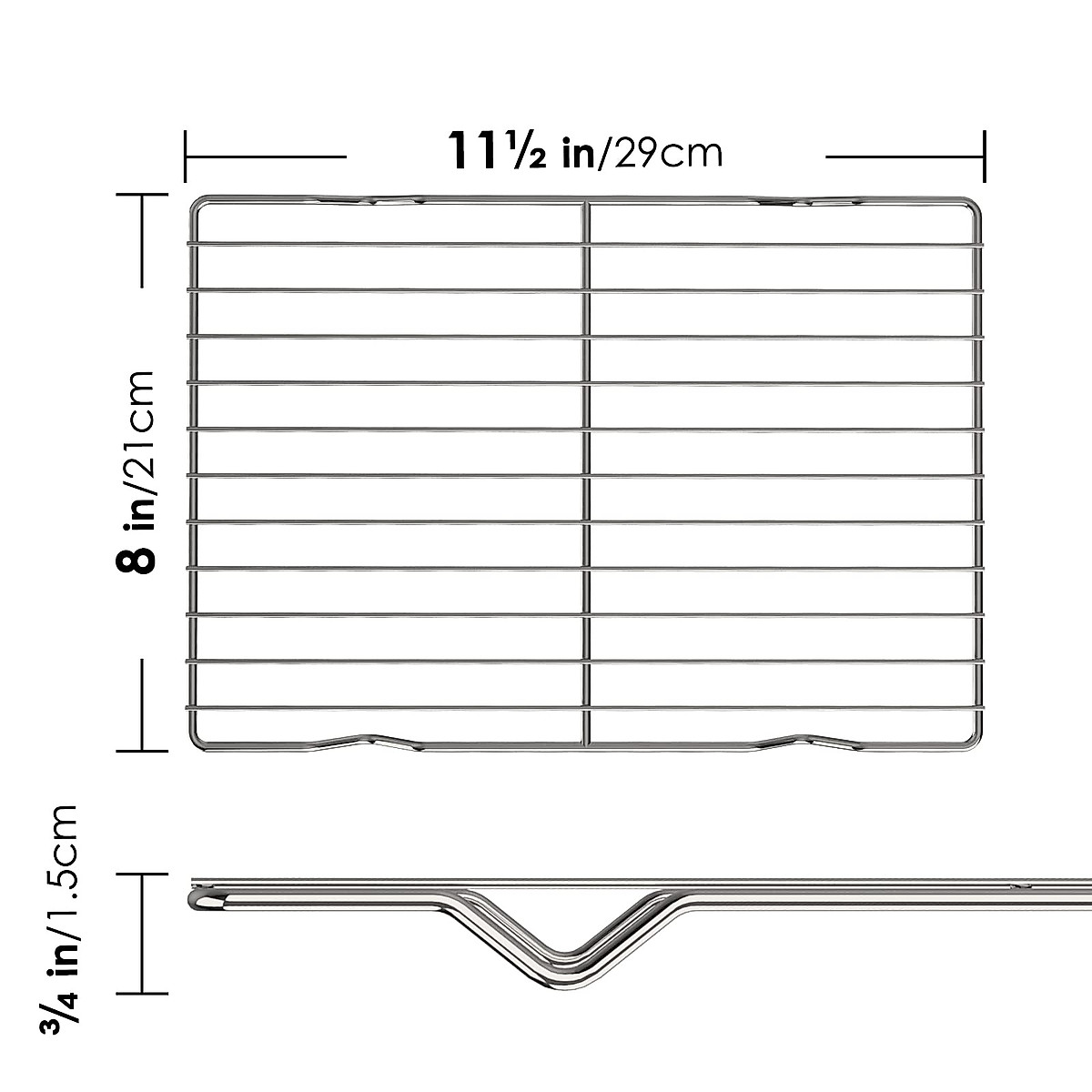 Adorila 2 Pack Cooling Rack for Baking, 8.7" x 6.3" Stainless Steel Grill Rack, Baking Rack for Baking Cooking Roasting Oven Use