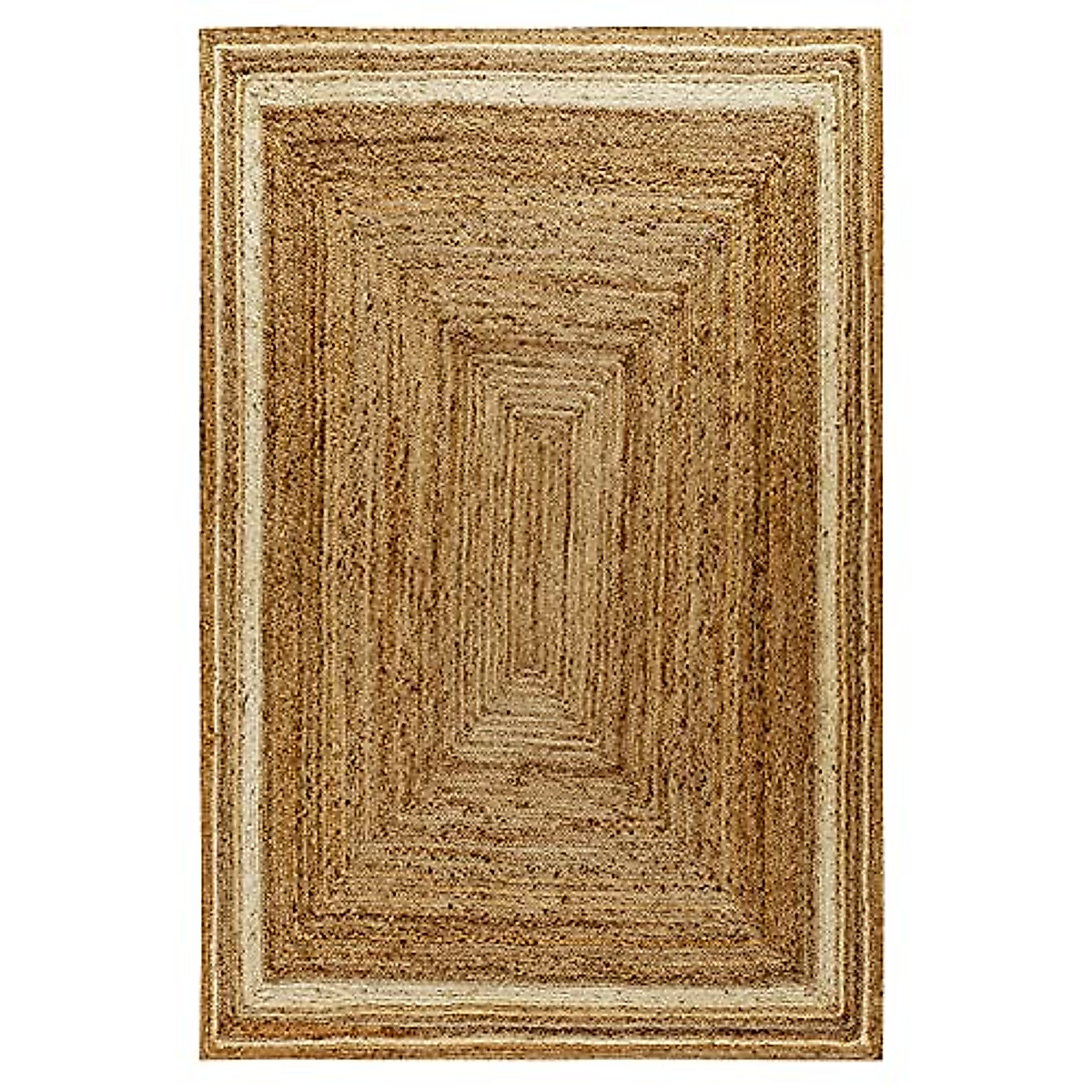 Flash Furniture Prima Natural Fiber Jute Area Rug 8' x 10' - Braided Indoor Jute Rug - Natural Area Rugs