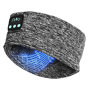 URBAN SOMBRERO NiYo Sleep Headband with in-Built Headphones - Sports Headphones, Comfortable, Wireless Music Sleeping Headphones, Grey Headphones for Exercising, Sleeping