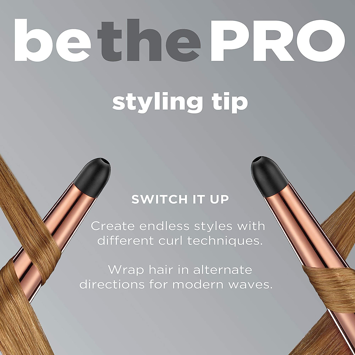 INFINITIPRO BY CONAIR Rose Gold Titanium 1 ¼-inch to ¾-inch Curling Wand, Tapered wand produces beachy waves